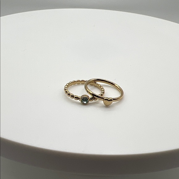 qudo | Jewelry | 634 Qudo Set Of 2 Stackable Rings 8k Gold Plated ...